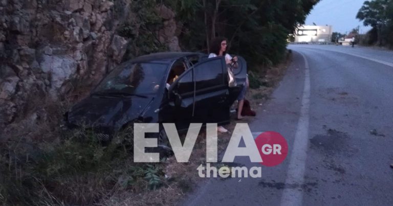 Χαλκίδα: Τροχαίο ατύχημα στην Νέα Λάμψακο - Αυτοκίνητο έπεσε σε βράχια